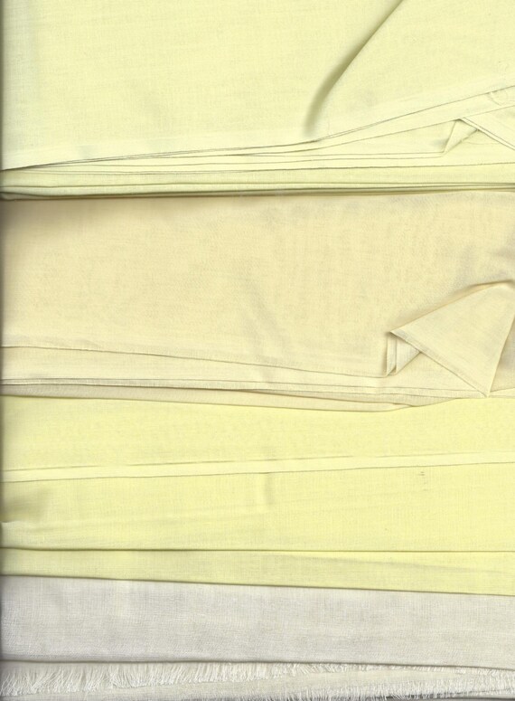 4 Cuts of Pale Yellow Poly Cotton Fabric Over 3 Yards Total - Etsy