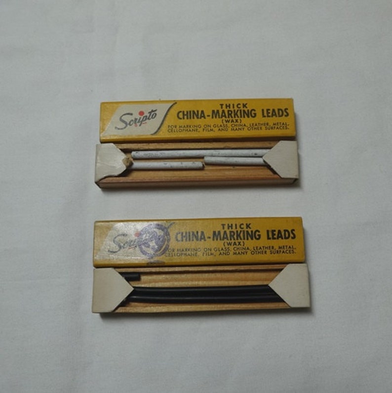 1950s China Marking Leads, 2 Partial Boxes in Blue, Thick Wax Leads by ...