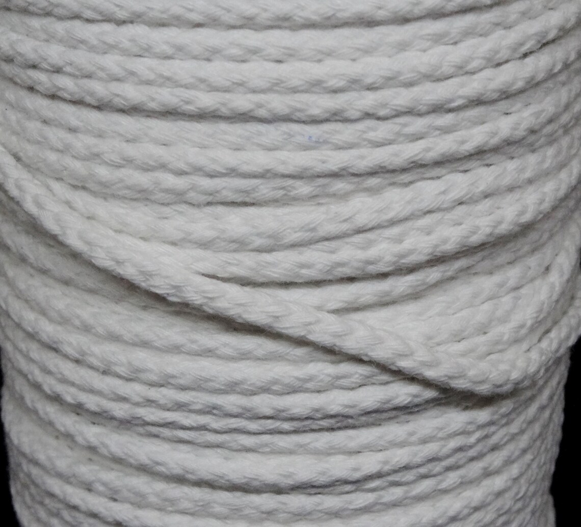 WHITE Cotton Drawstring Cord, in 2-YARD INCREMENTS, No Core, 1/4 Inch ...
