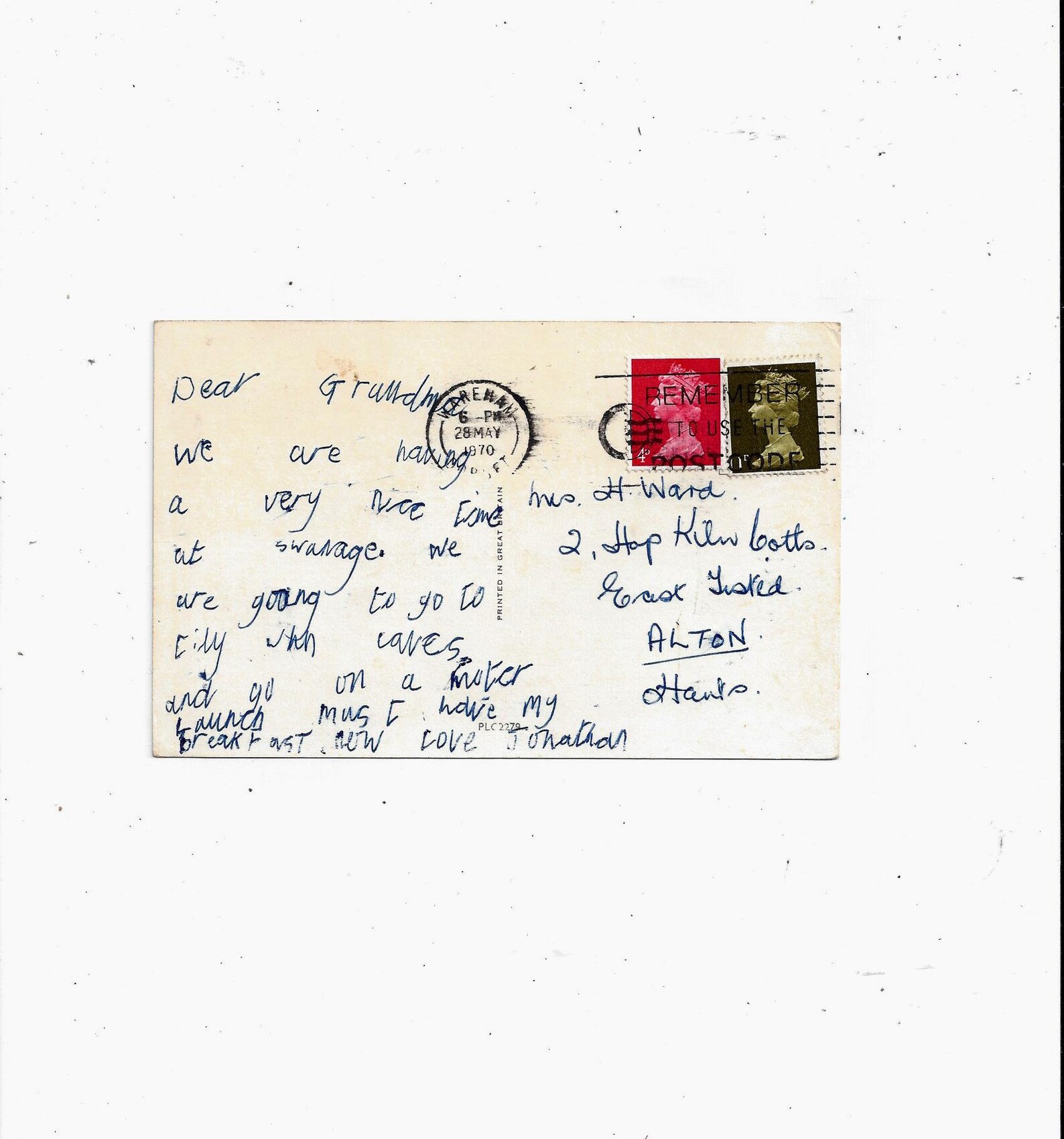 1970 Postcard of Corfe Castle, Dorset England, Posted With 4 D and 1 D ...