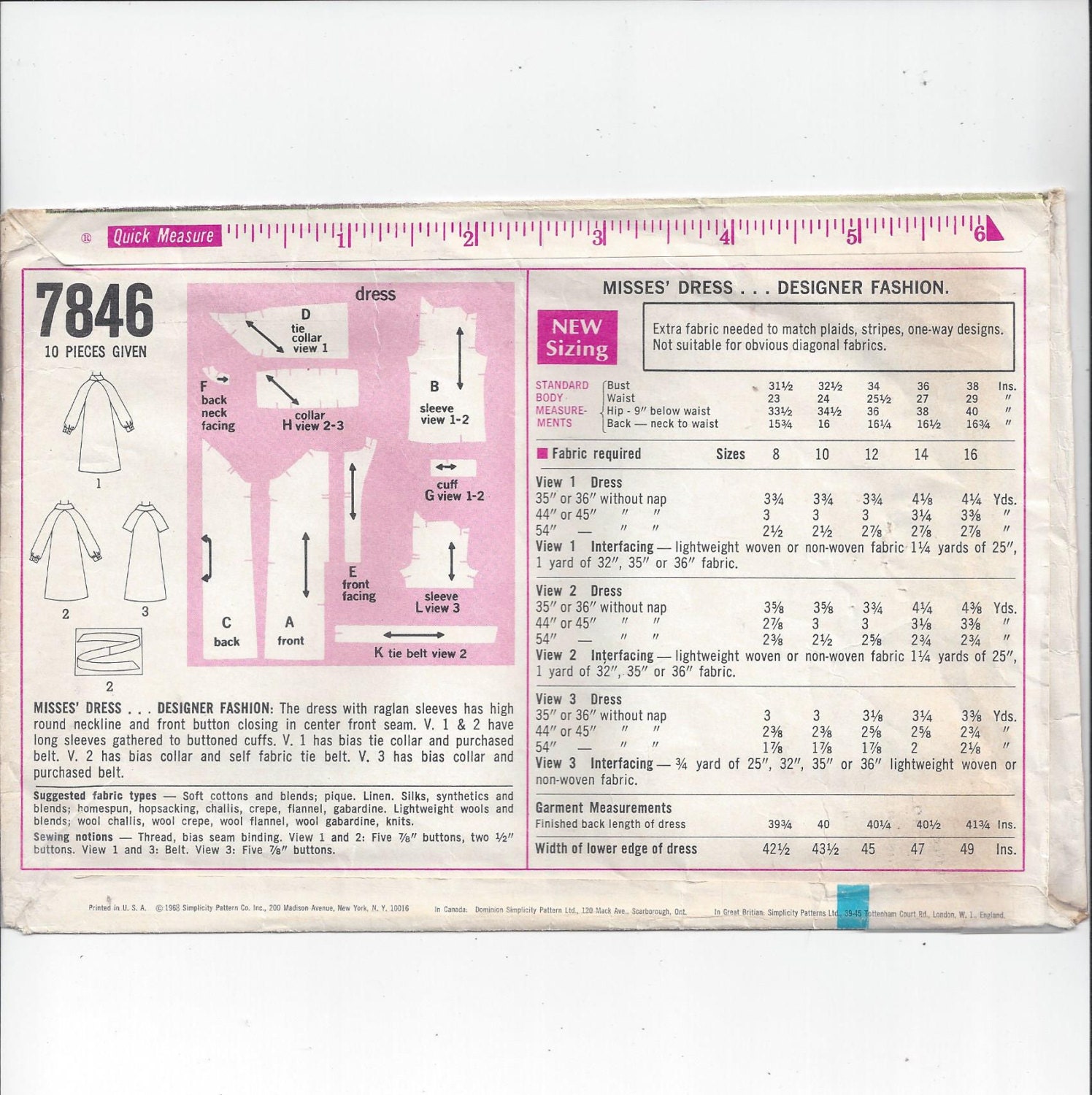 Simplicity 7846 Pattern for Misses' Designer Fashion Dress, Size 12 ...