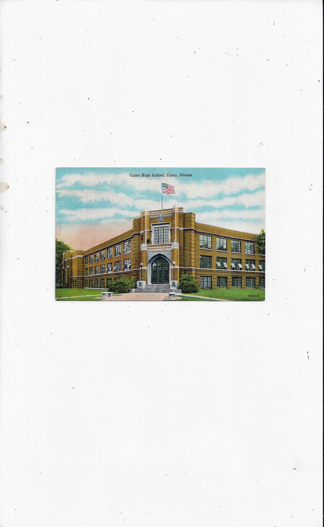 Cairo Illinois High School Linen Postcard, From 1940s, Unposted With 1 ...