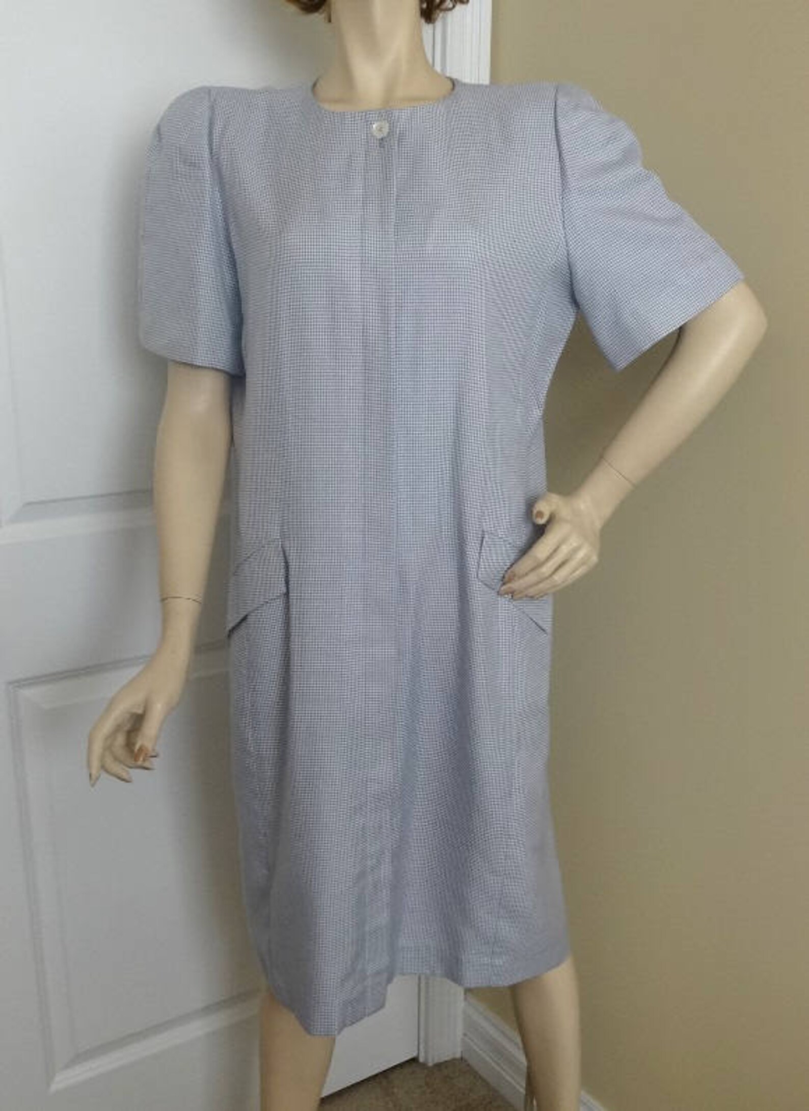 1980s Vintage Liz Claiborne Sheath Dress in Blue Hounds Tooth | Etsy