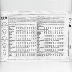 Simplicity 8845 Pattern for Misses' Tops in 5 Styles, Size 16 From 1994 ...