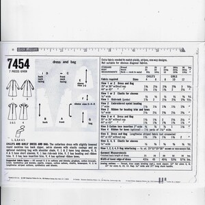 Simplicity 7454 Pattern for Girls' Jiffy Dress & Bag, Size 10,from 1967 ...
