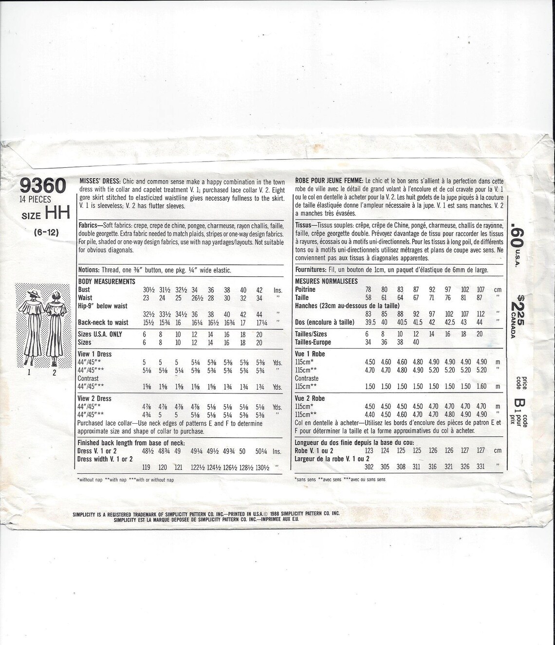 Simplicity 9360 Pattern for Retro Edwardian Dress, 60th Anniversary ...