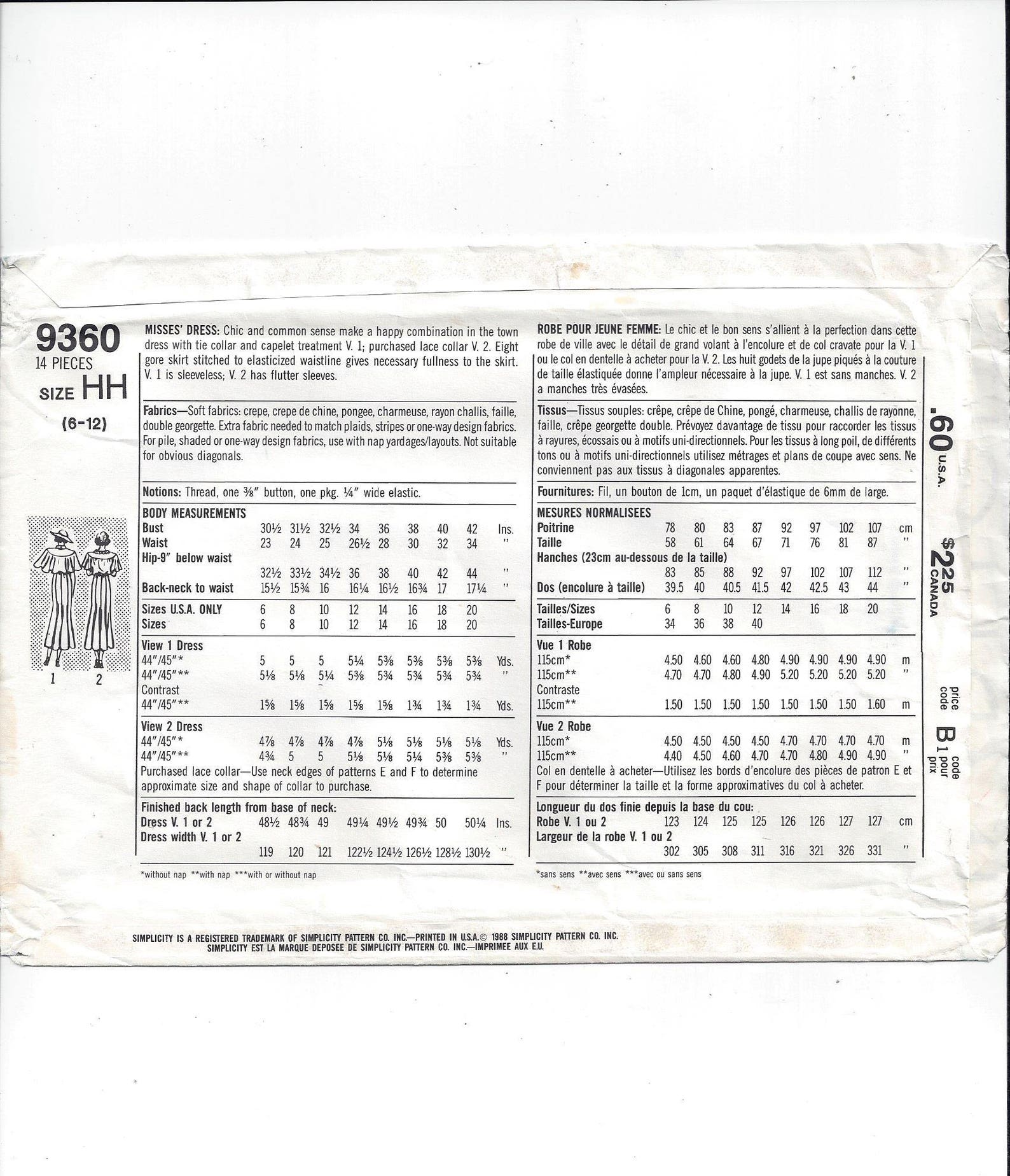 Simplicity 9360 Pattern for Retro Edwardian Dress, 60th Anniversary ...