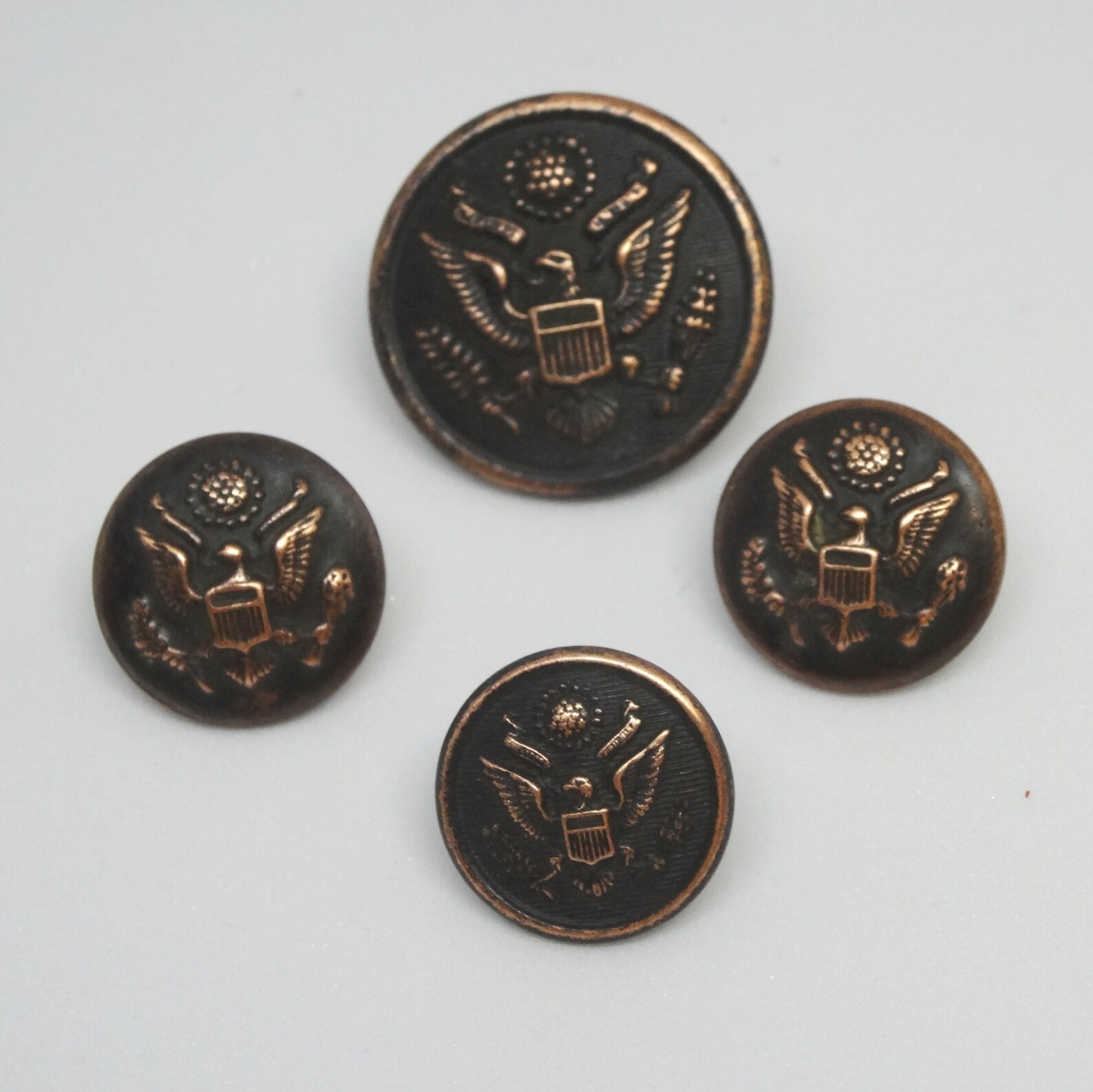 Set of 4 Brass Military Buttons 7/8 & 9/16 Inch Diameter | Etsy