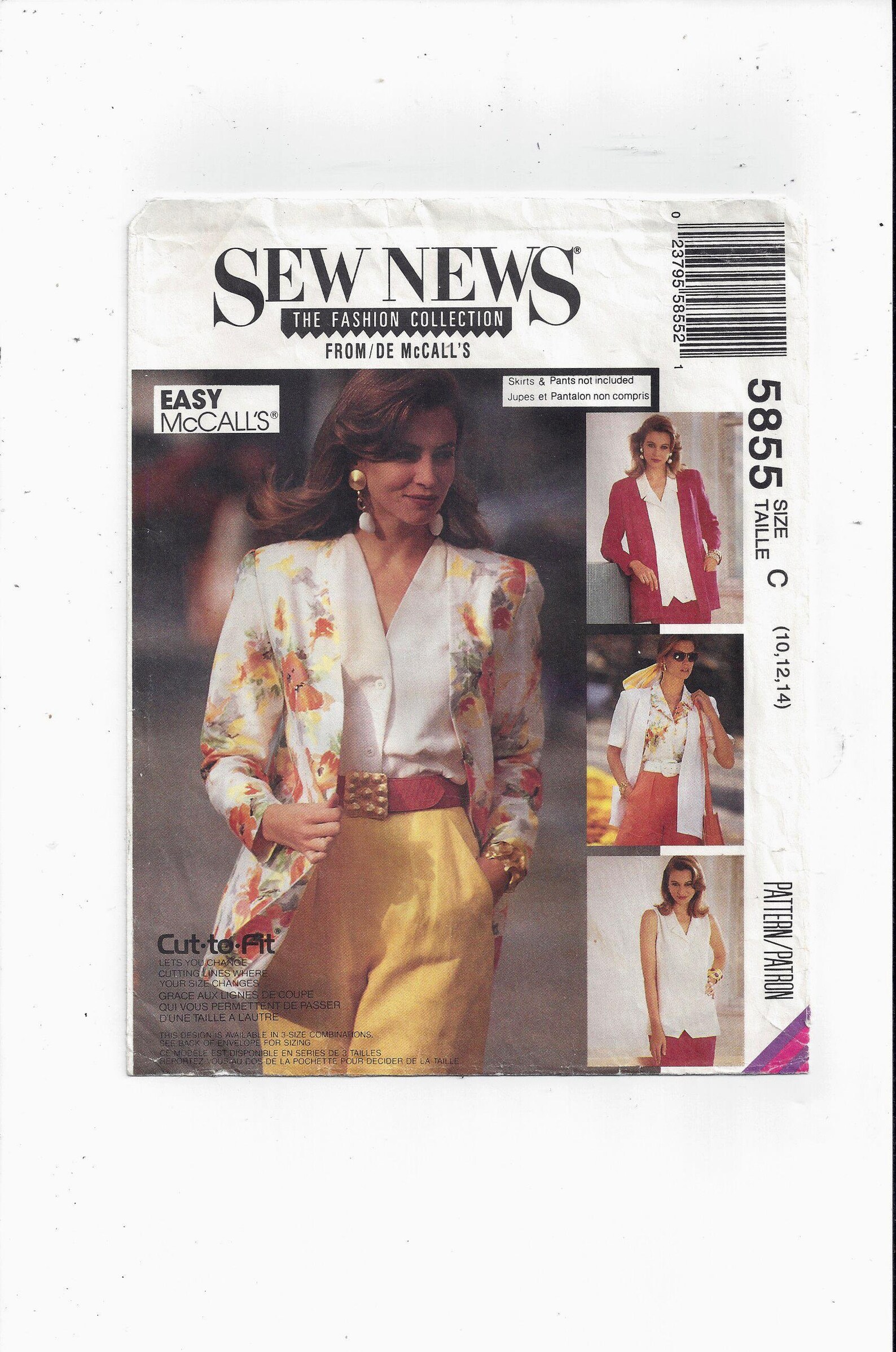 Mccall's 5855 Sew News Collection Pattern for Misses' Cardigan, Blouse ...