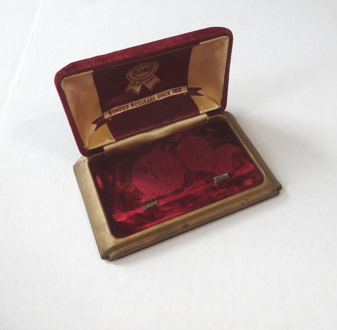Burgundy Velvet Accro Bond Swiss Watch Box Only, From 1940s 1950s ...