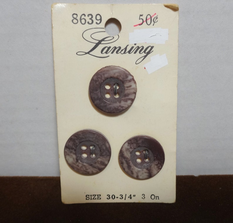 1970s Lansing Brown Buttons in Marble Look on Original Card - Etsy
