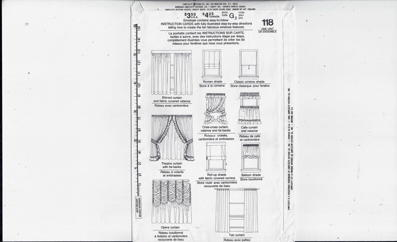 Simplicity House 118 Pattern for 10 Window Treatments - Etsy