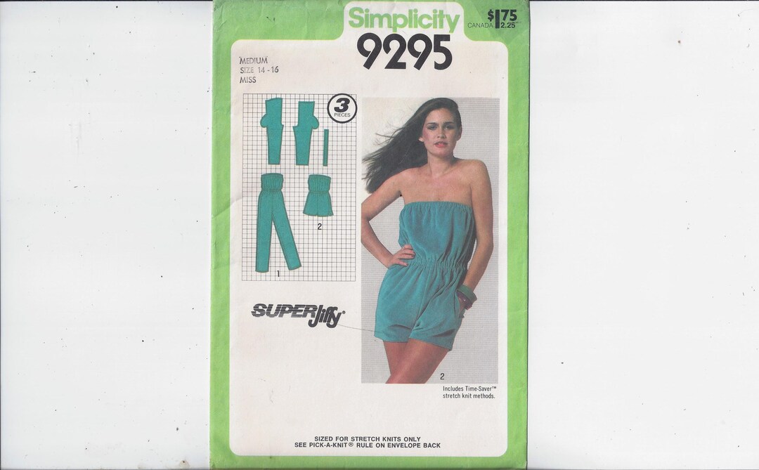 Simplicity 9295 Pattern for Misses' Super Jiffy Romper or Jump Suit in ...