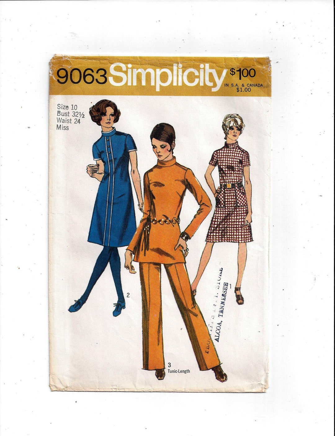 Simplicity 9063 Pattern for Misses' Dress, Tunic, Pants, Size 10, From ...