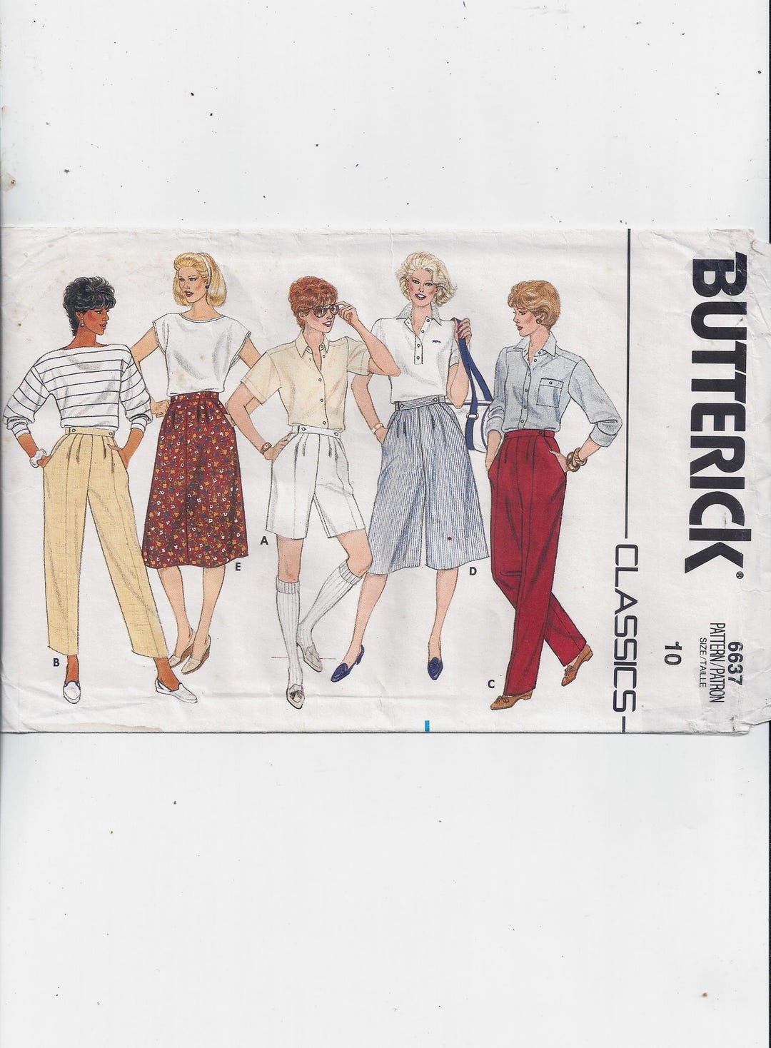 Butterick Classics 6637 Pattern for Misses' Skirt, Culottes, Pants ...
