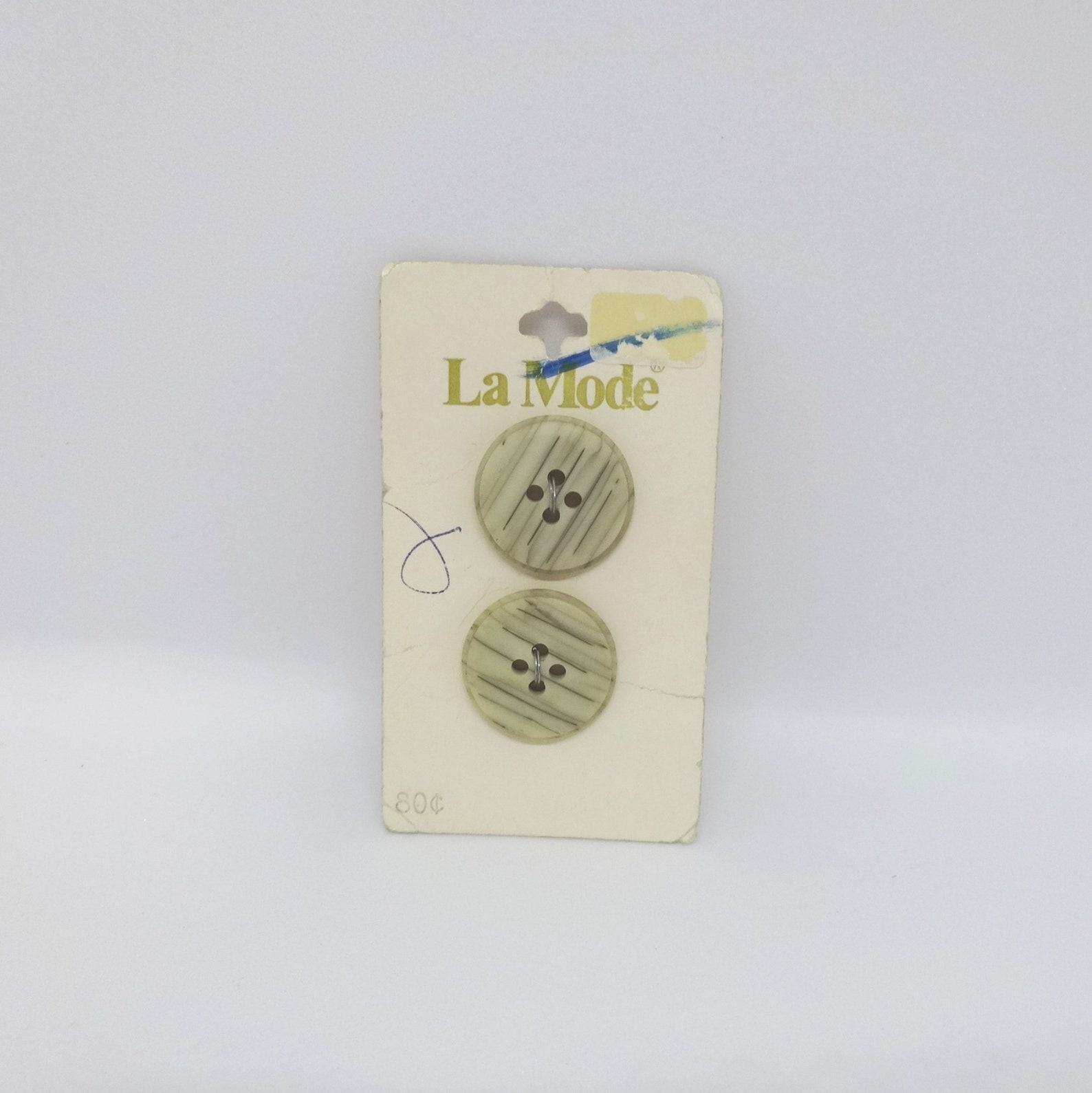 2 La Mode Gray Buttons on Original Card 7/8 Inch 4 Hole Sew - Etsy