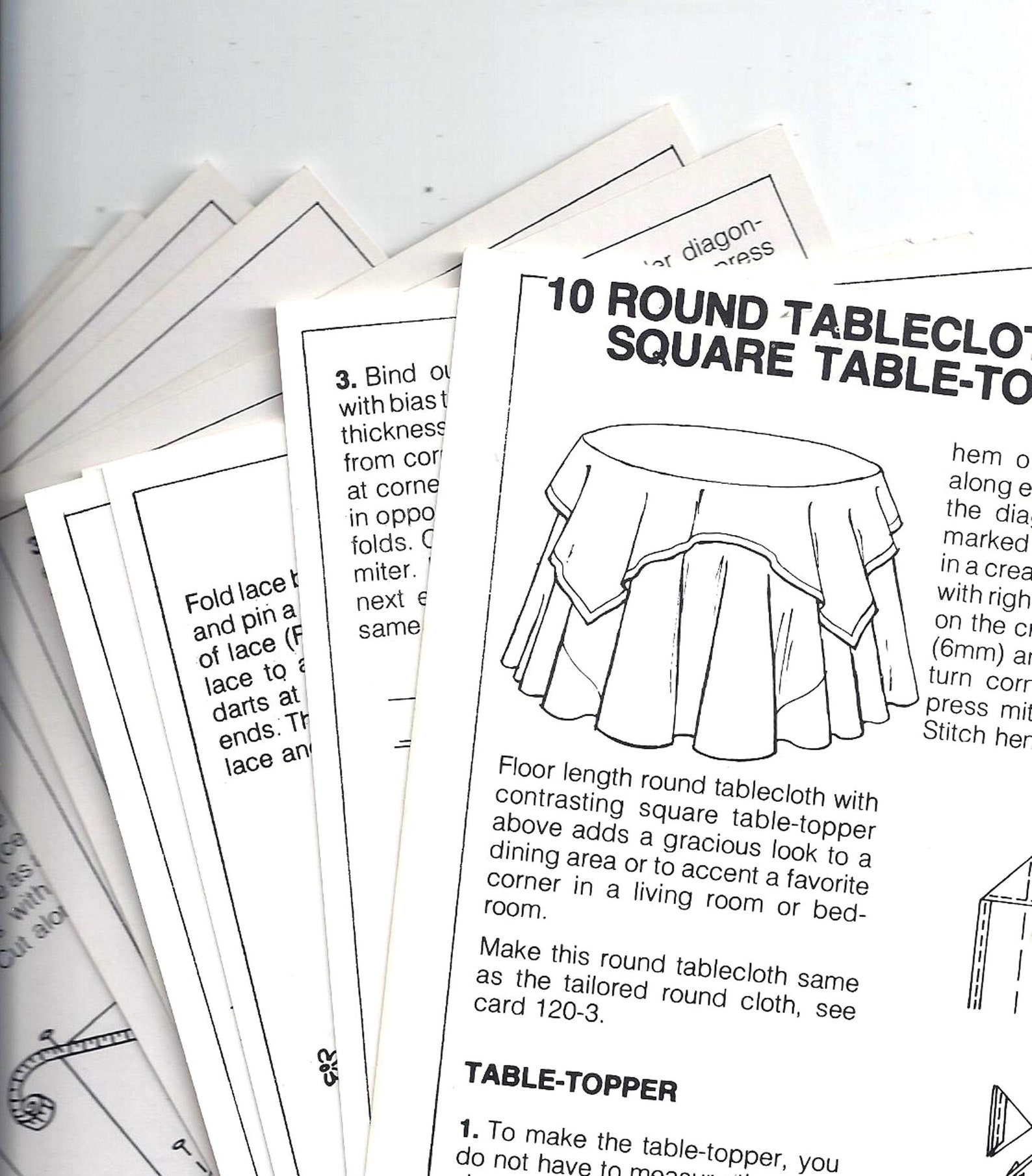 Simplicity House 120 Pattern Cards for 10 Table Covers Round - Etsy