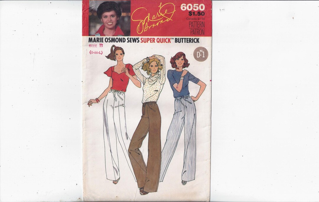 Butterick 6050 Pattern for Misses' Drawstring Pants, Signed Marie ...