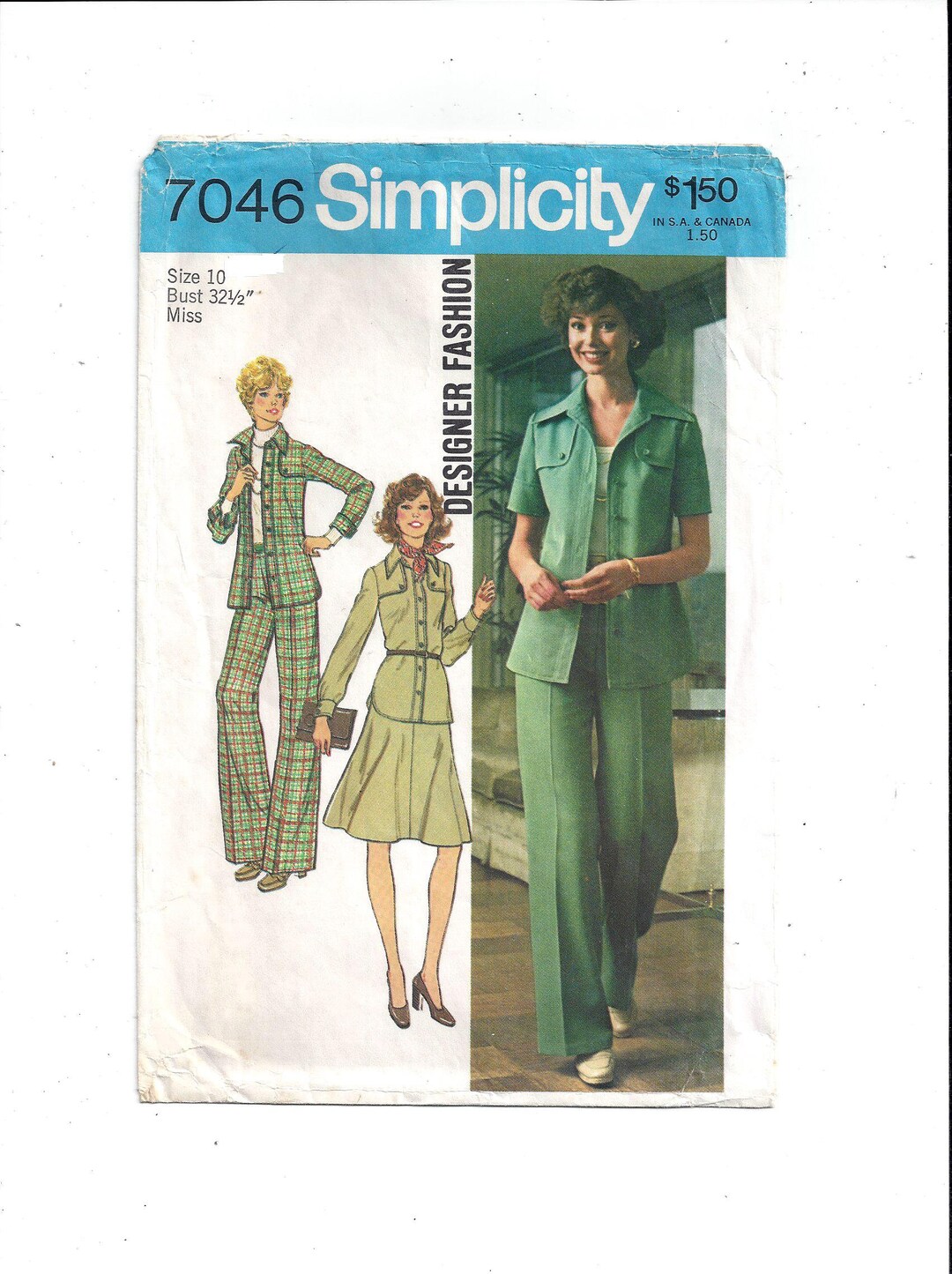Simplicity 7046 Pattern for Misses' Shirt Jacket, Pants, Skirt, Size 10 ...