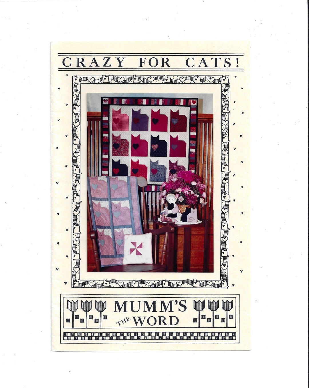 1987 Vintage Crazy for Cats! Quilt Pattern Wall Hanging, 34 X 33 In ...