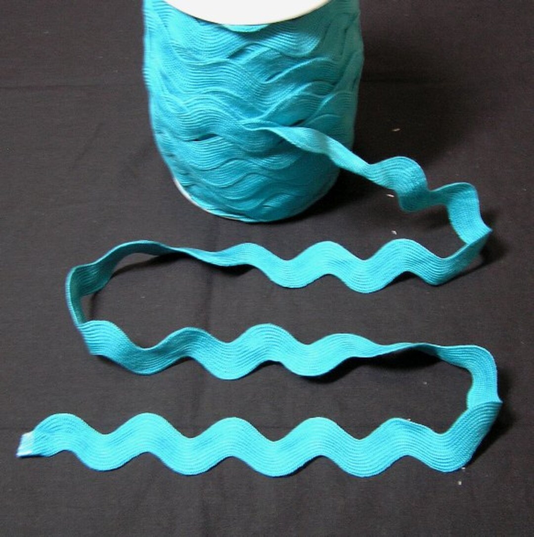 1.5 Yard Cut of Jumbo Turquoise Rick Rack, 1.4 Inch Wide Poly Fun Trim ...