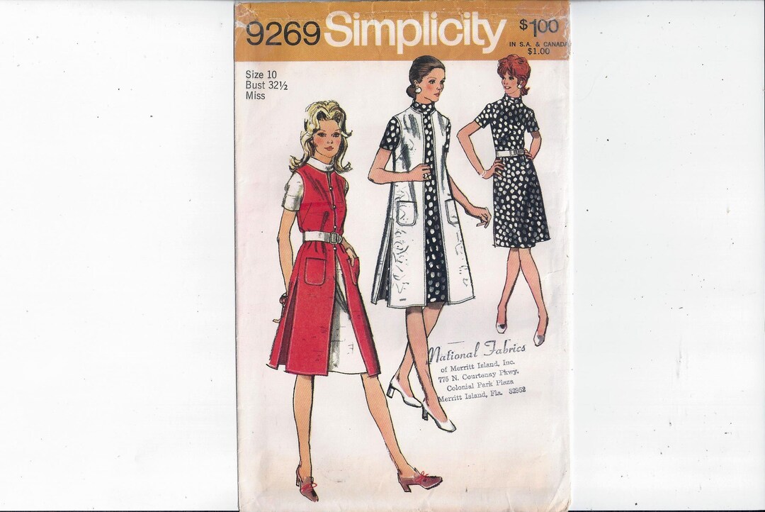 Simplicity 9269 Pattern for Misses' Dress & Vest Coat, Size 10, From ...