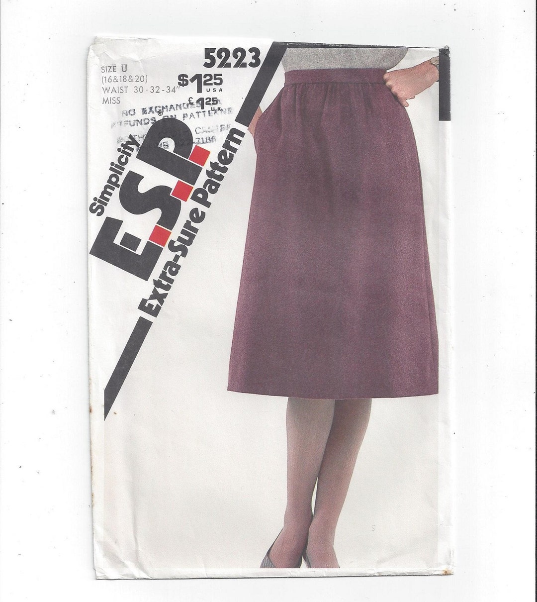 Simplicity 5223 Pattern for Misses' Skirt, E.S.P., Extra-sure Pattern ...