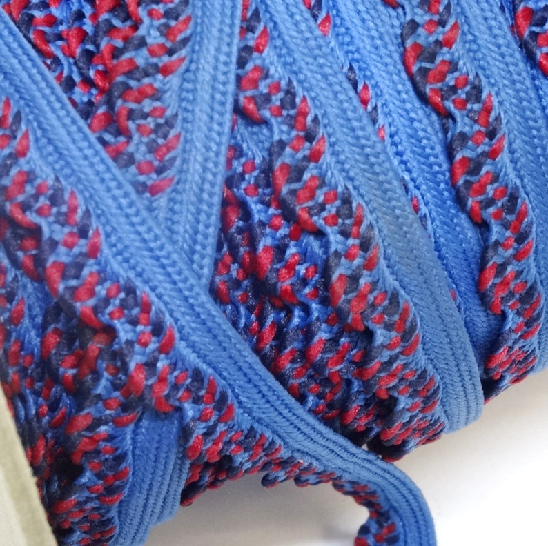 Blue & Red Poly Braid Trim With Lip 1/2 Inch Wide BY the - Etsy