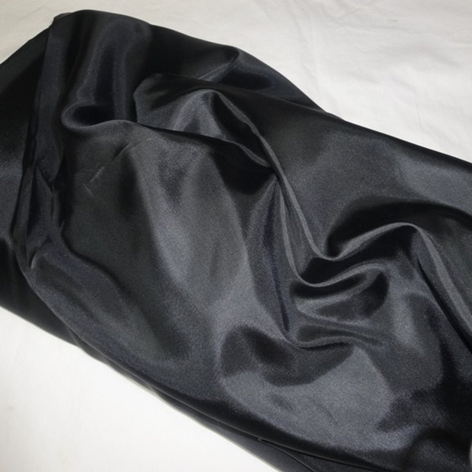 Black Satin Lining Fabric in Polyester BY the YARD 44 Inches | Etsy
