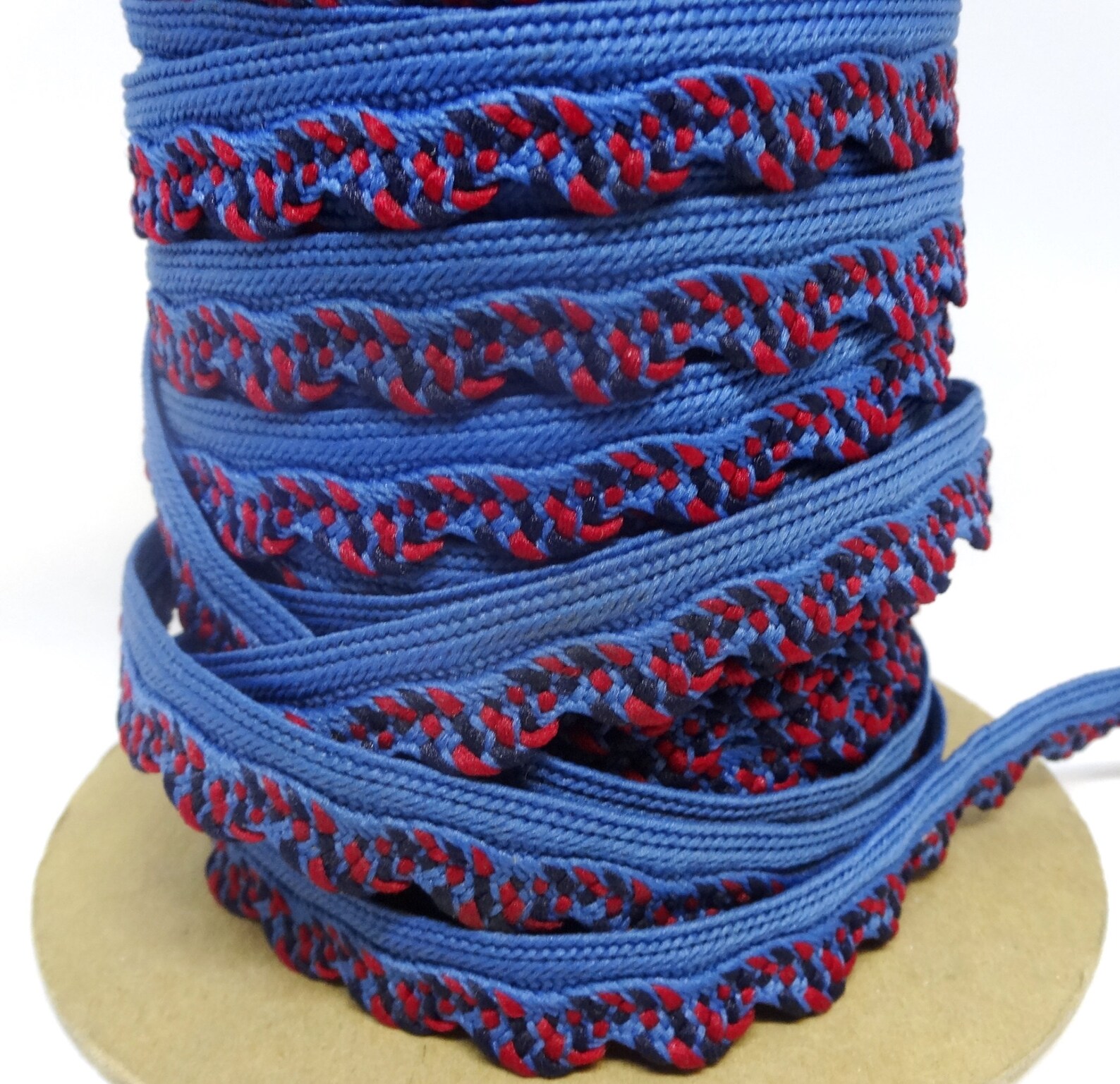 Blue & Red Poly Braid Trim with Lip 1/2 Inch Wide BY the | Etsy