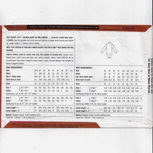 Simplicity 5351 JIFFY Pattern for Misses' Unlined Jacket in 2 Lengths ...