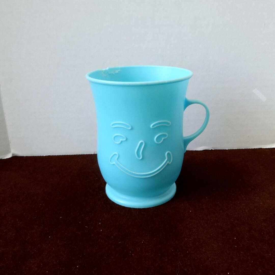 Vintage Kool Aid Aqua Plastic Cup or Mug, From 1980s, Smiling Face on ...