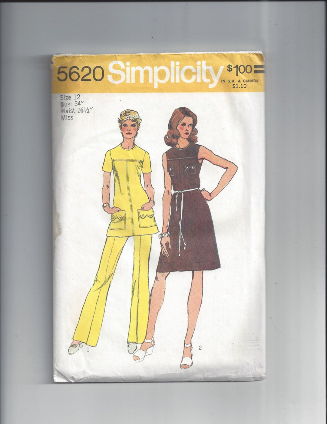 Simplicity 5620 Pattern for Misses' Dress or Tunic and Pants, Size 12 ...