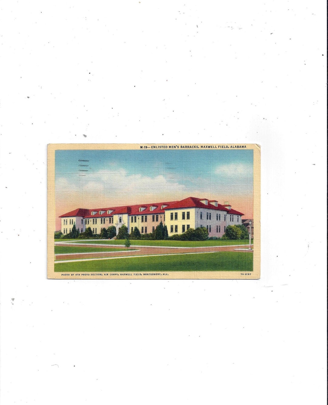 1951 Linen Postcard of Enlisted Men's Barracks, Maxwell Field, Alabama ...