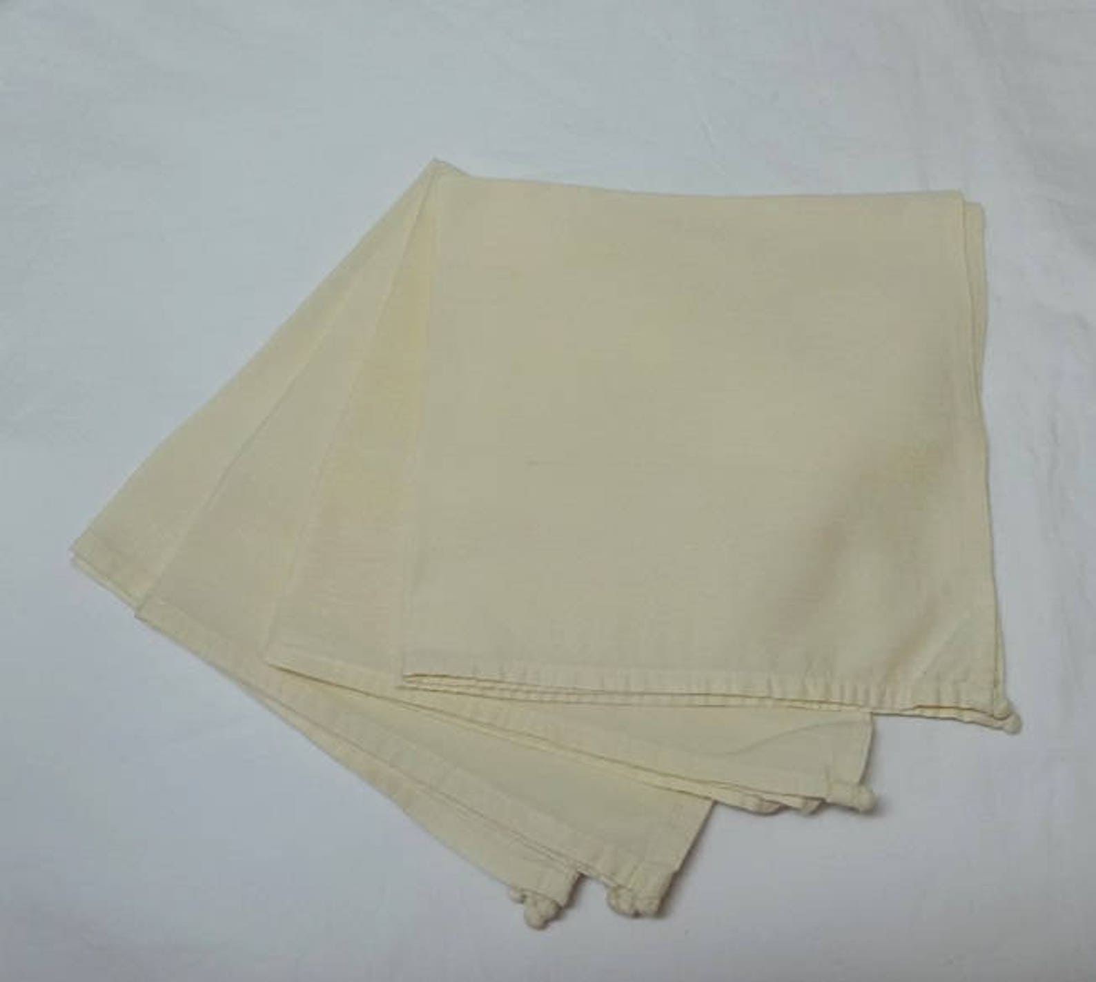 4 Vintage 1980s Linen Look Cream Color Dinner Napkins With | Etsy