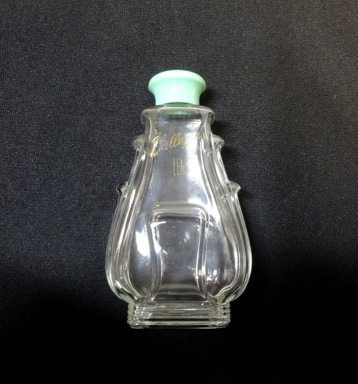 1960s Bellezza Lenel Perfume Bottle With Aqua Monogrammed Cap - Etsy
