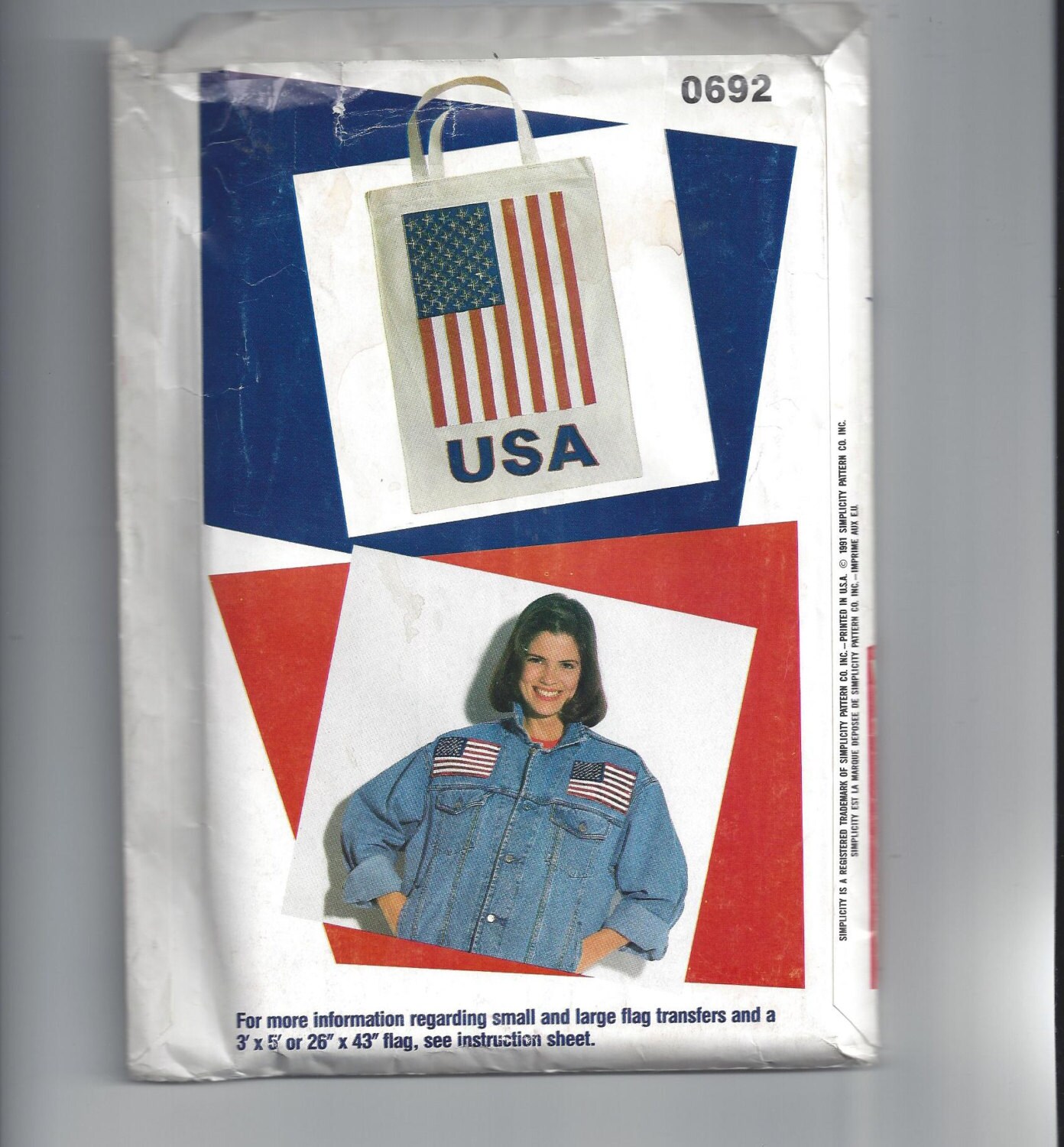 Simplicity 0692 Transfer Pattern for the American Flag, Sizes 3 X 5 ...