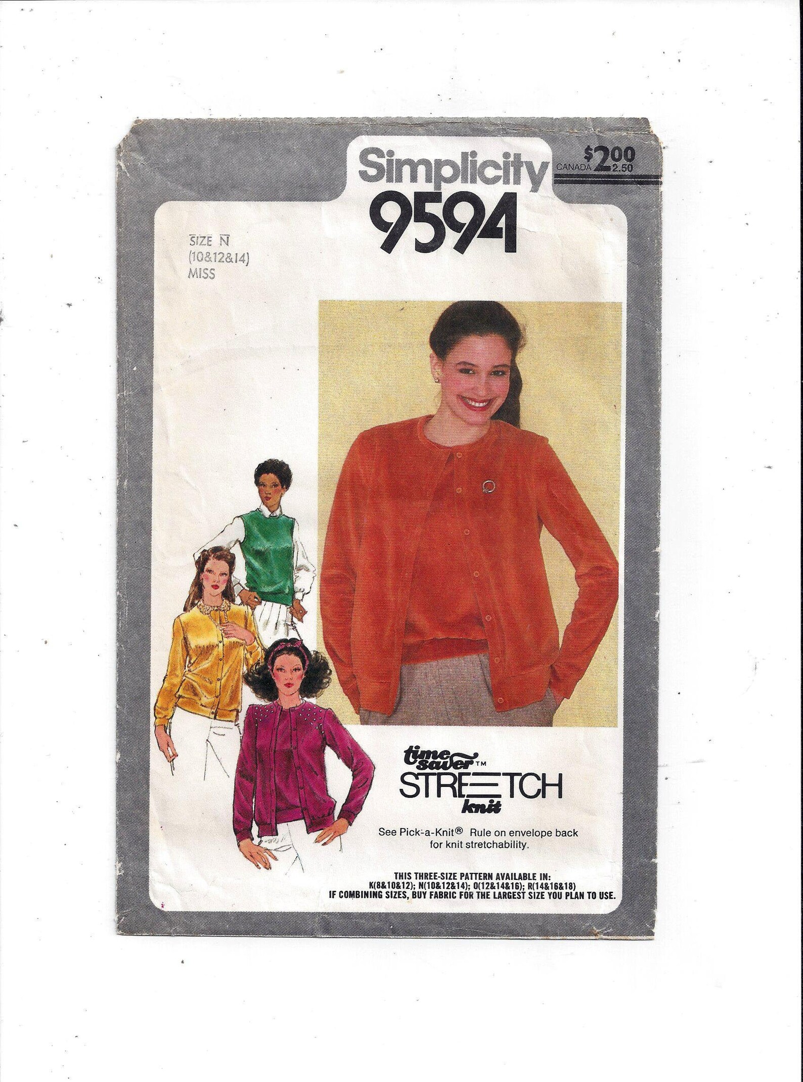 Simplicity 9594 Pattern for Misses' Twin Sweater Set - Etsy