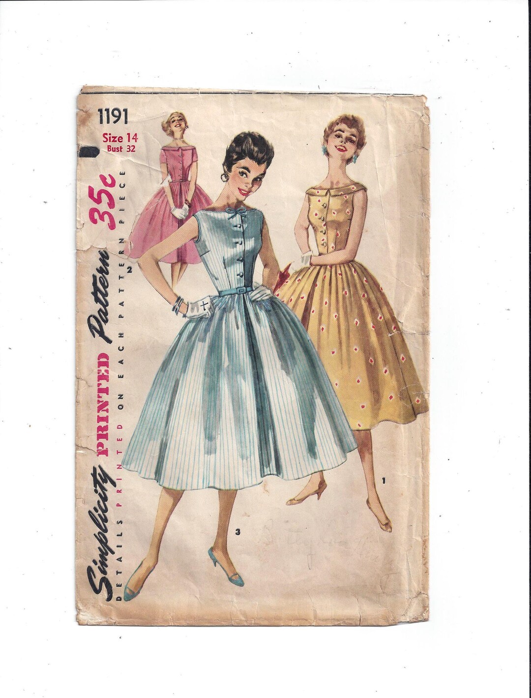 Simplicity 1191 Pattern for Misses' 1 Piece Dress Size - Etsy