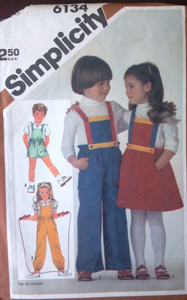 Simplicity 6134 Pattern for Child's Overalls & Sundress - Etsy