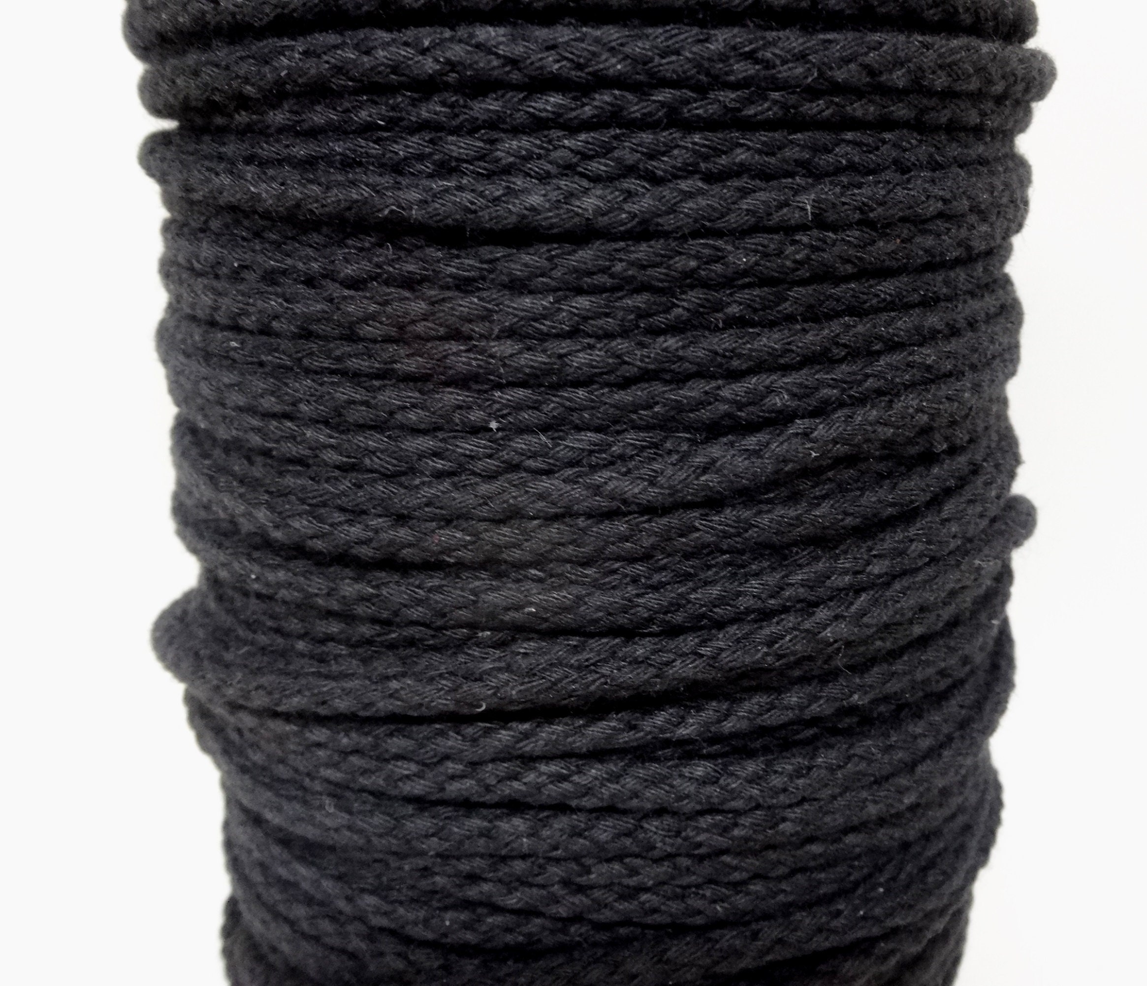 BLACK Cotton Drawstring Cord or Piping by the YARD NO Core | Etsy