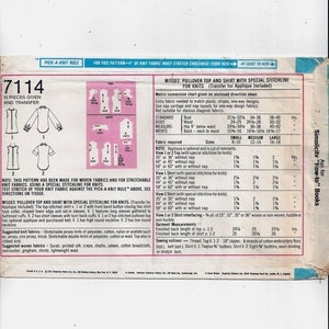 Simplicity 7114 Pattern for Misses' Pullover Top, Shirt With Transfer ...