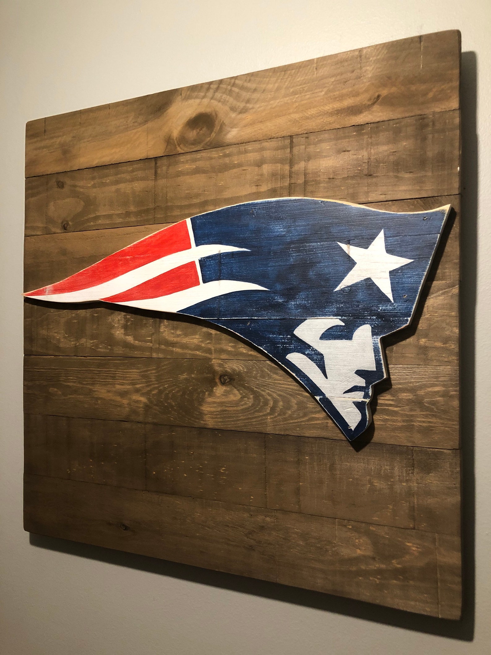New England Patriots 3-D Wood Sign Hand Made - Etsy