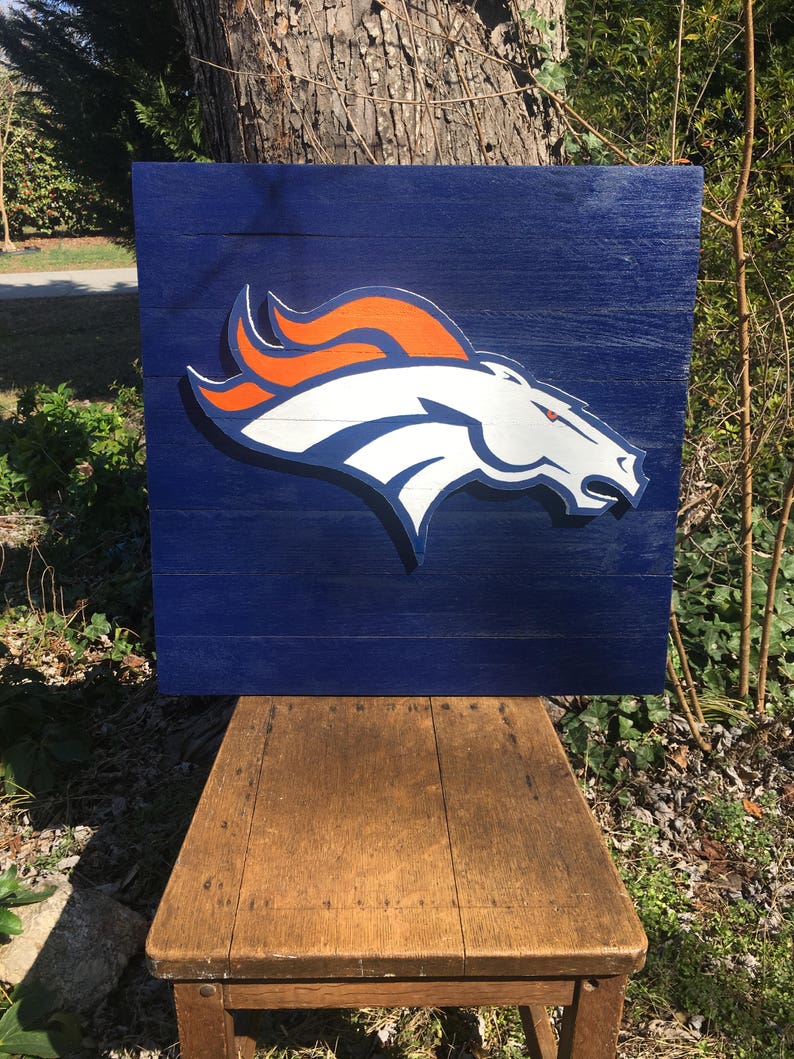 Denver Broncos 3-D Wood Sign! Hand Made! - Etsy