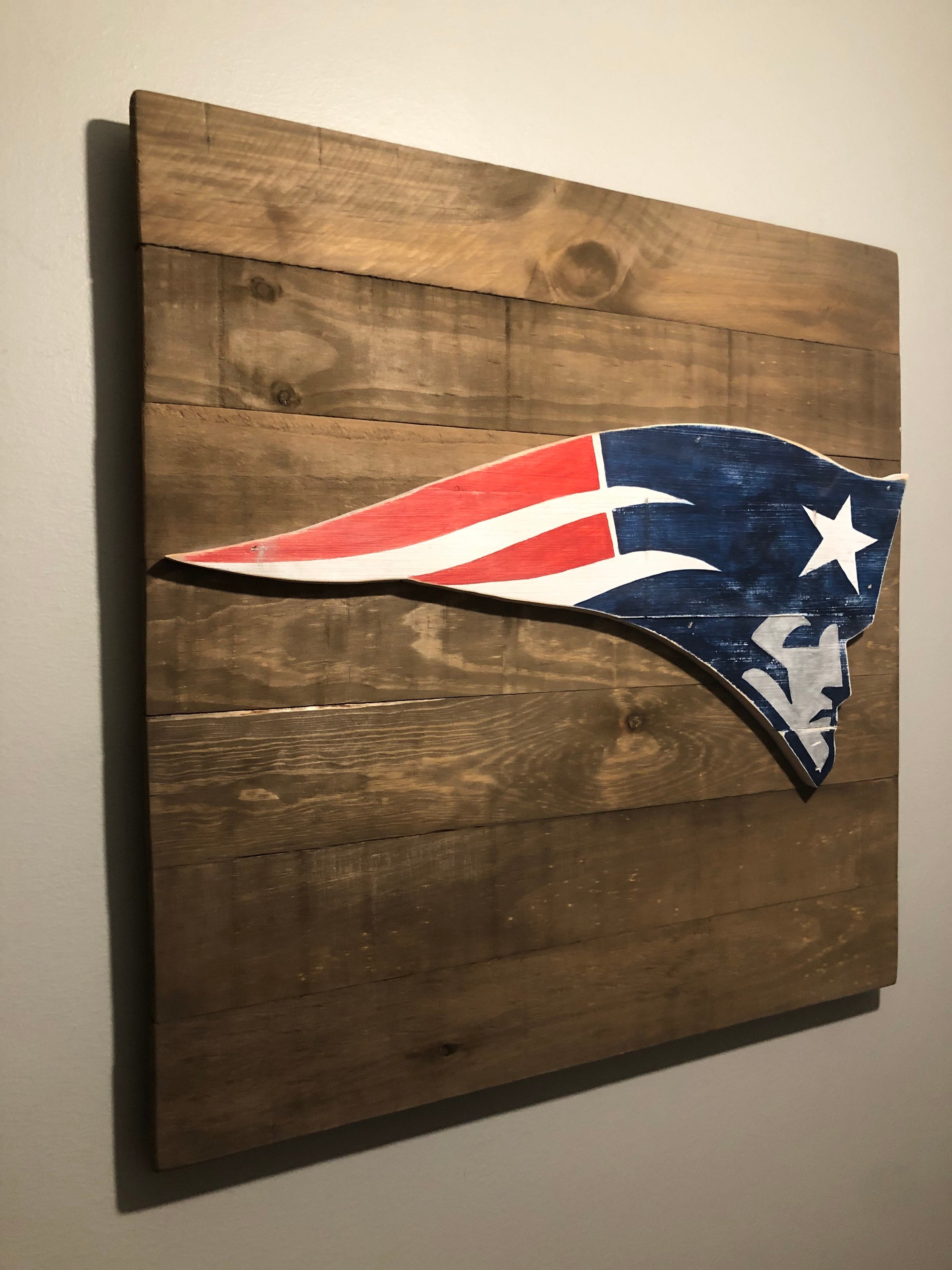 New England Patriots 3-D Wood Sign Hand Made - Etsy