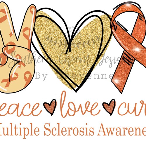 Peace Love Cure Multiple Sclerosis Svg Png Sublimation - Etsy