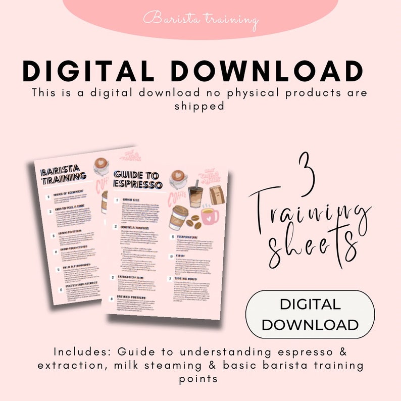 Coffee Shop Business Barista Training Employee Checklist Download - Etsy