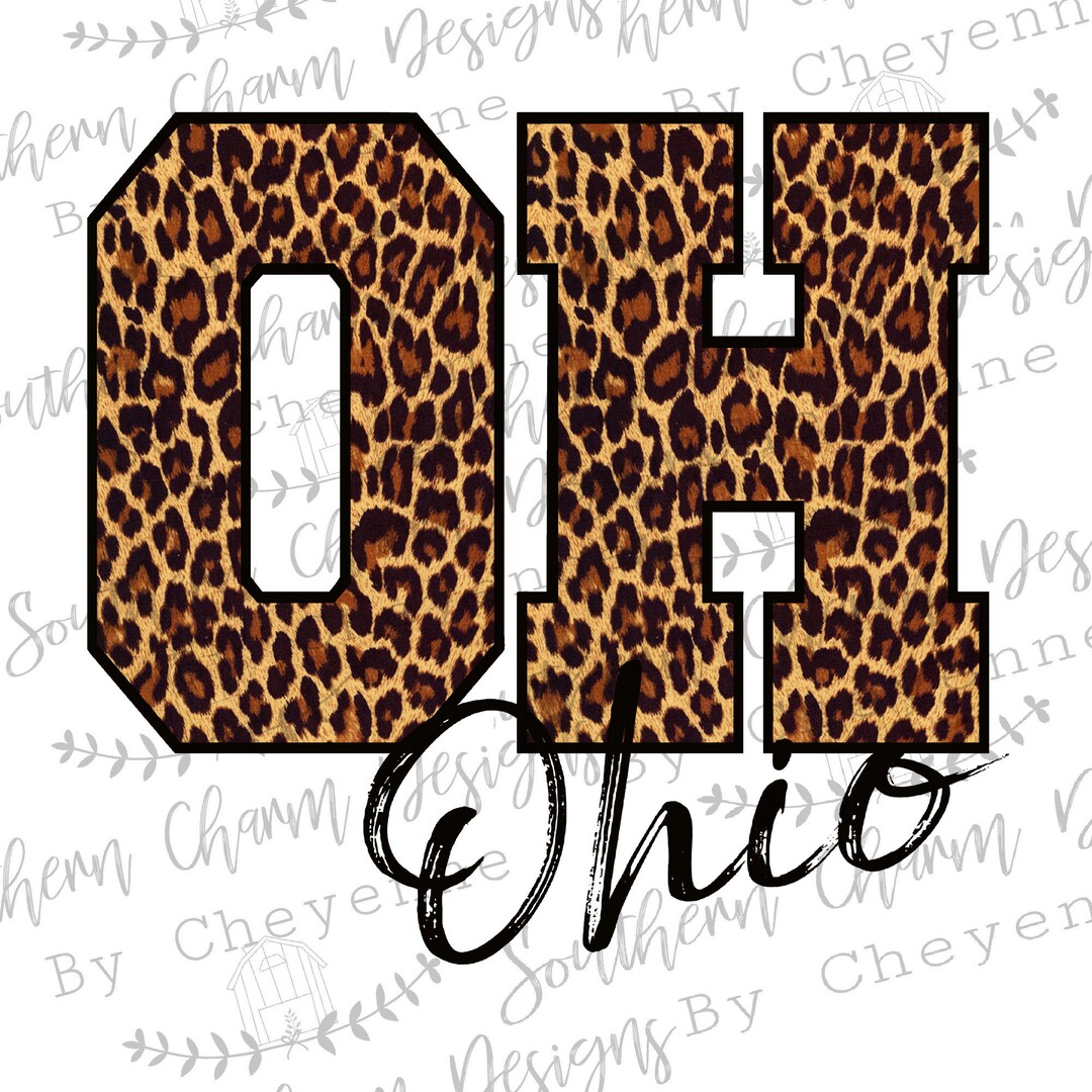 Ohio Leopard Cheetah State PNG DIGITAL DOWNLOAD for Sublimation or ...