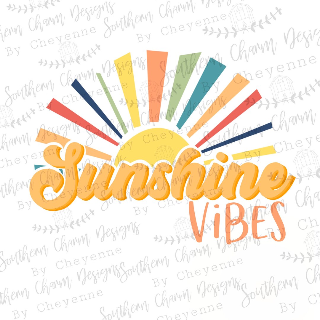 Sunshine Vibes Retro Summer PNG DIGITAL DOWNLOAD for Sublimation or ...