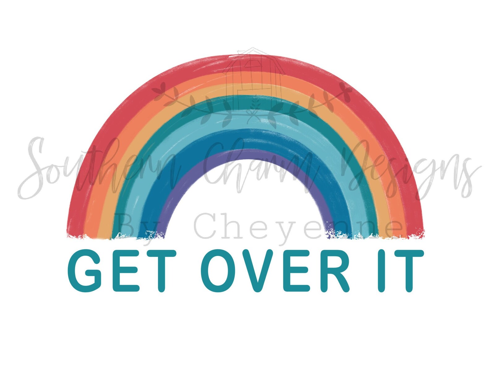Get Over It Distressed Rainbow PNG DIGITAL DOWNLOAD for - Etsy